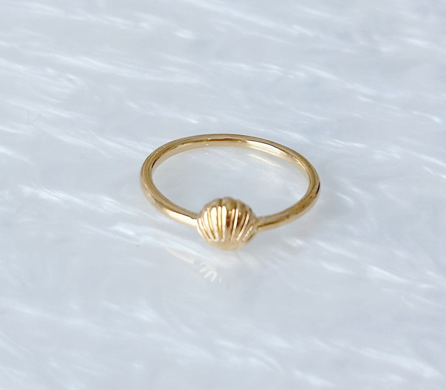 Dainty Gold Seashell Ring – Salt & June