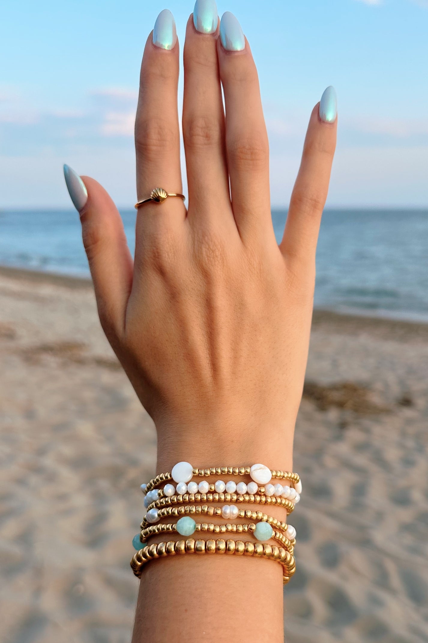 Dainty Gold Seashell Ring – Salt & June